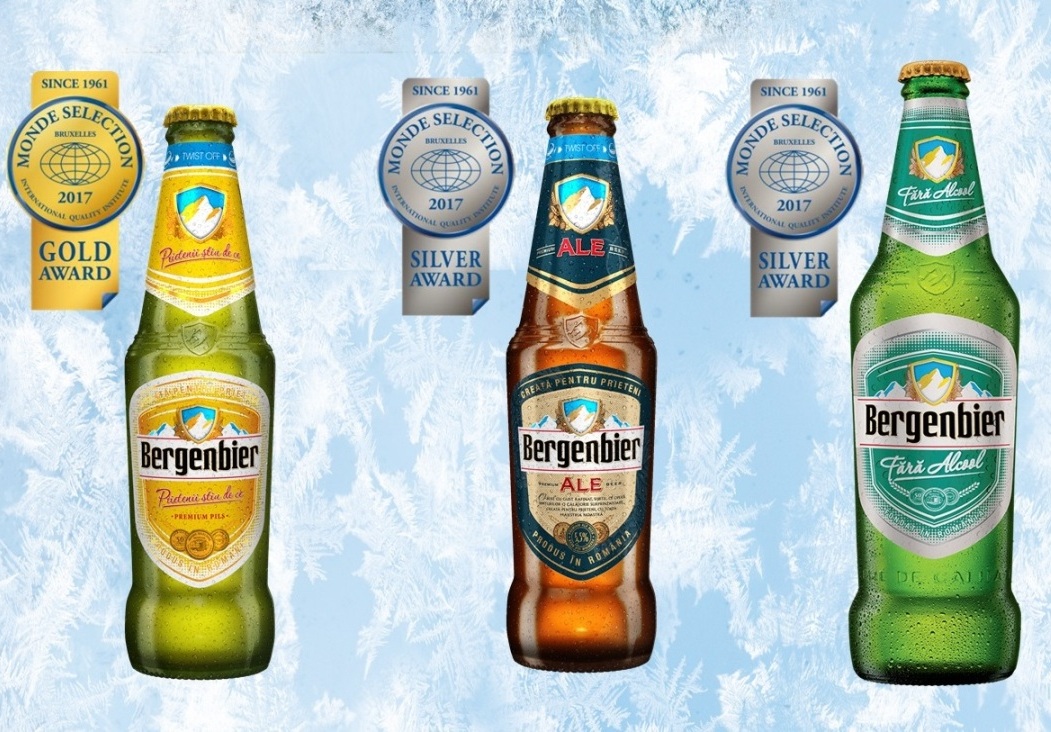 Trei medalii Monde Selection pentru berea Bergenbier